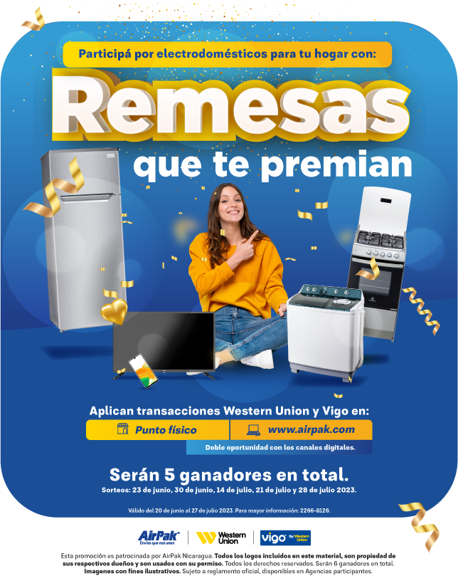 ¡Remesas que te premian con AirPak y Western Union! - AirPak Nicaragua